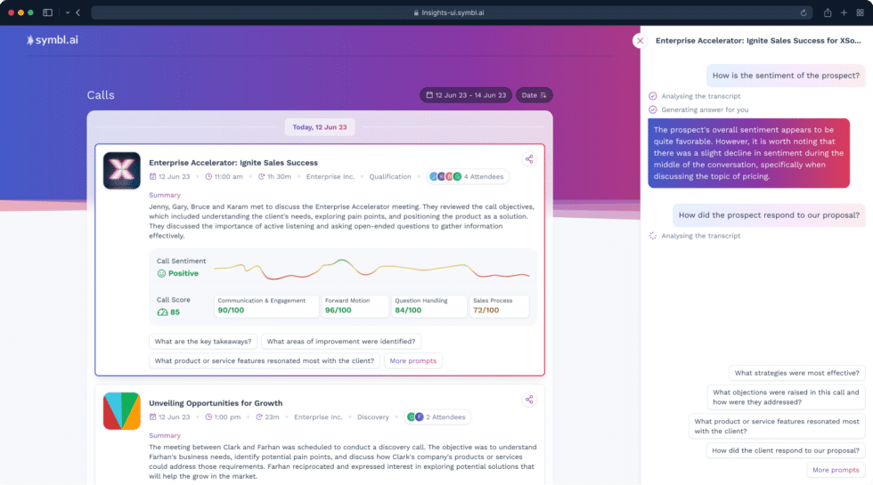 Insights UI | Symbl.ai