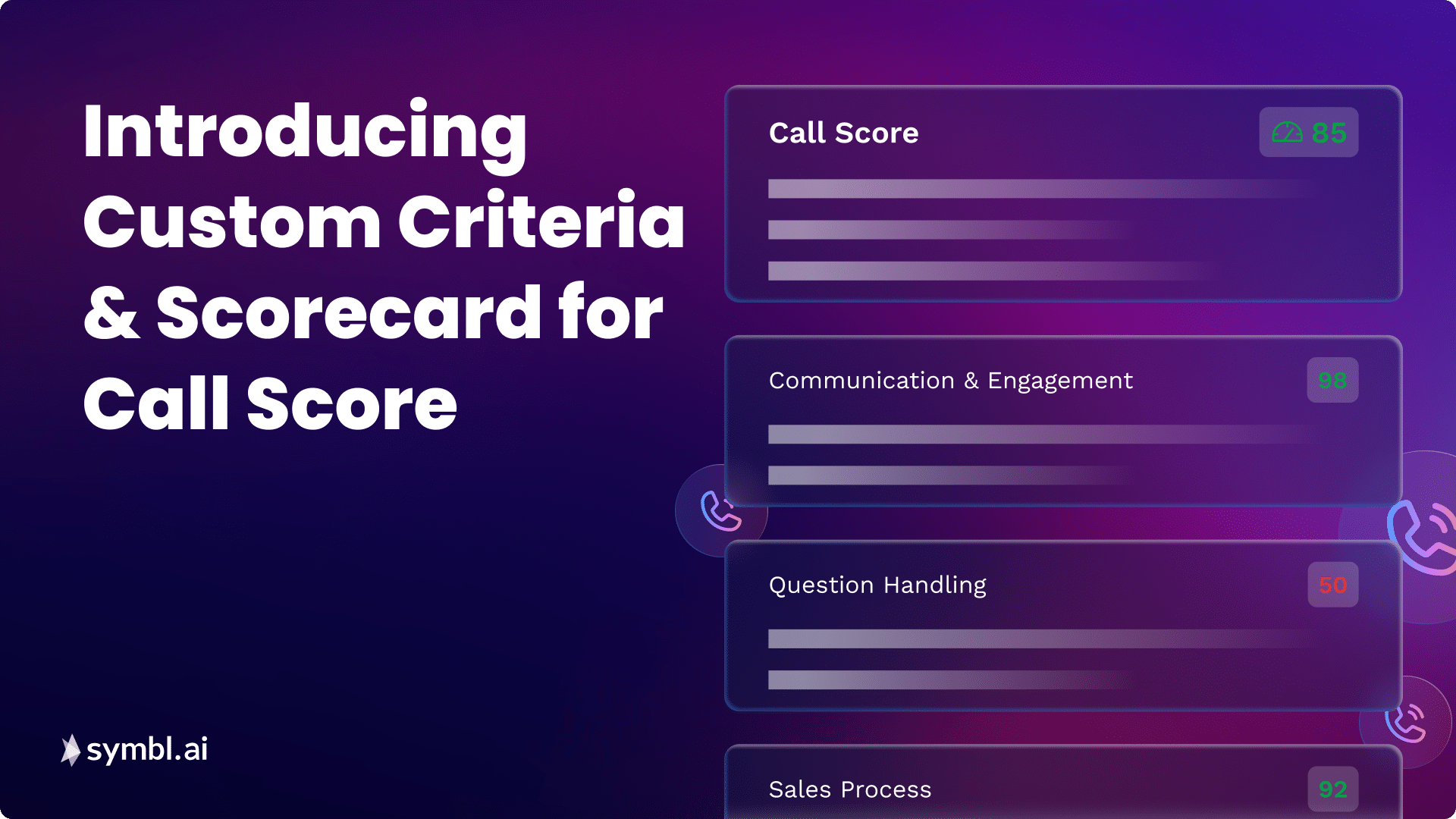 Introducing ‘Custom Criteria’ & ‘Scorecard’ for Call Score API | Symbl.ai